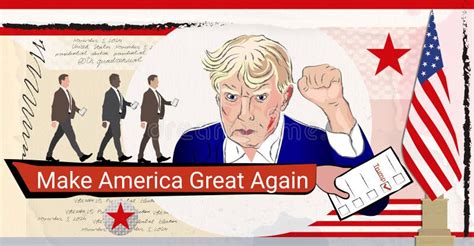 Portrait Of Donald Trump And The Text Of His Election Campaign Slogan