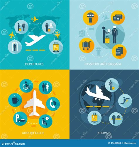 Airport Terminal Flight Services Stock Vector Illustration Of Arrival
