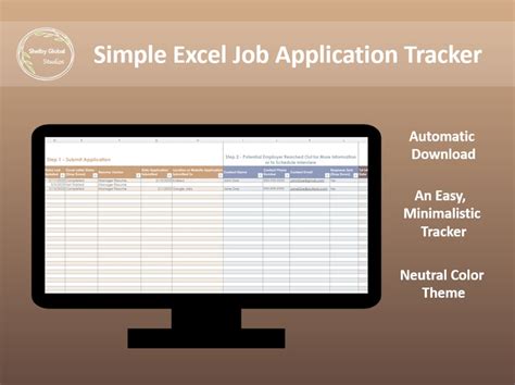 Simple Job Application Tracker For Excel Easy To Use Job Template For