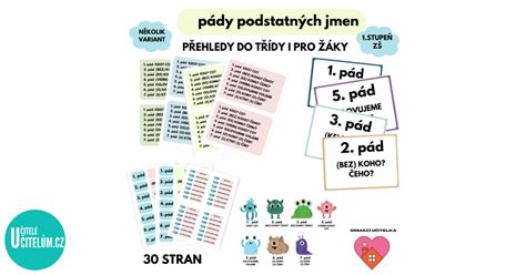 PÁdy Přehledy Do Třídy I Pro žáky Český Jazyk Učiteléučitelům Cz