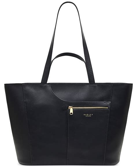 Radley London Pockets Icon Zip Top Medium Leather Tote In Black Modesens