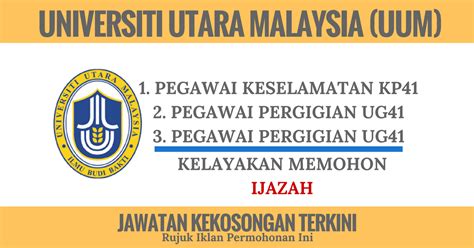 Universiti Utara Malaysia Uum • Kerja Kosong Kerajaan