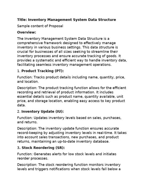 Inventory Management System Data Structure Pdf