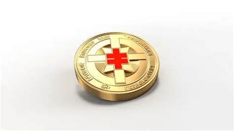 Gold Swissborg Cryptocurrency Coin A 3d Rendered Coin Featuring The