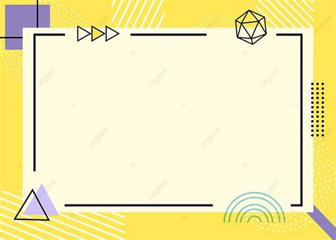 멤피스 파스텔 기하학적 테두리 간단한 노란색 장식 배경 멤피스 기하 배경 배경 일러스트 및 사진 무료 다운로드 Pngtree