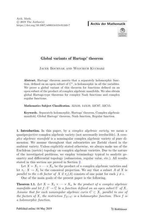 Pdf Global Variants Of Hartogs Theorem