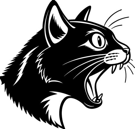 Scared Cat Face Silhouette With Wide Eyes 65944407 Vector Art At Vecteezy