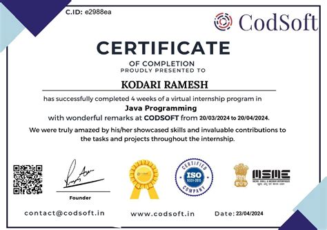 Ramesh Kodari On Linkedin Codsoft Internship Javaprogramming Cip Java