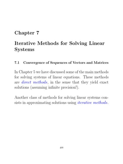 Iterative Methodslinear Systems Pdf Matrix Mathematics Vector