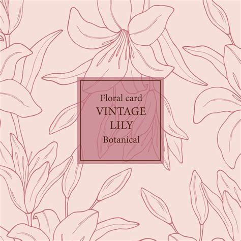 손으로 그린 백합 배경 프리미엄 벡터