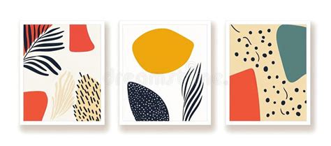 Abstract Design With Colorful Geometric Shapes And Modern Art Elements Stock Illustration