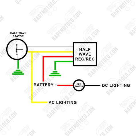 12v Half Wave Split Phase 4 Pin Regulator Rectifier Unit Bart Moto Co