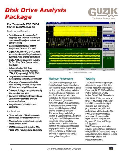 Disk Drive Analysis Package