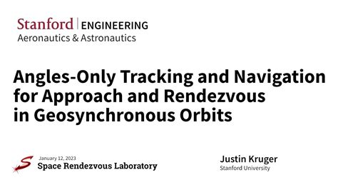 Angles Only Tracking And Navigation For Approach And Rendezvous In Geosynchronous Orbits Justin