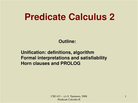 ppt predicate calculus ii unification and modus ponens powerpoint