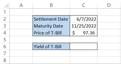 TBILLYIELD Function Formula Examples Calculate Bond Yield Wall