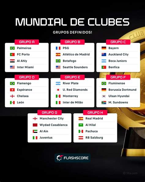 Mundial de Clubes 2025 jogos datas e horários Flashscore br