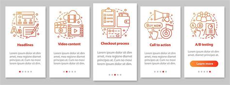 Mobile App Marketing Template With Linear Illustrations And Attraction Walkthrough Vector Page