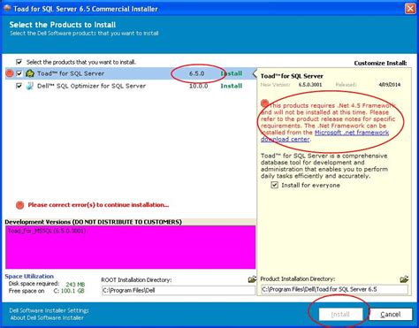 Toad 65 Will Not Install On Winxp Max Net 40 But Not 45 Toad