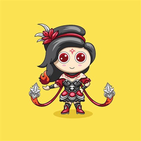 Premium Vector Cute Caracter Fire Girl Illustration Vector