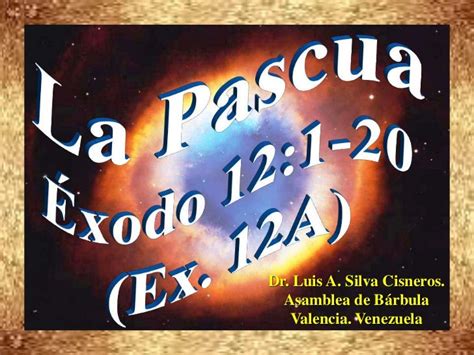 Conf Exodo 121 20 Ex No 12a La Pascua