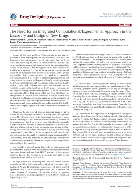 Pdf The Need For An Integrated Computationalexperimental Approach In