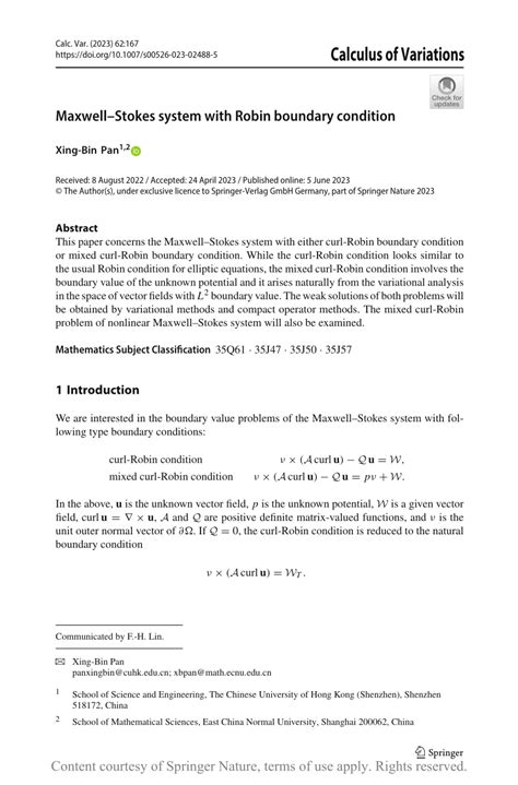maxwell stokes system with robin boundary condition