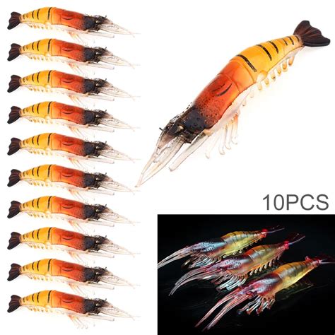 10 Adet Grup 10cm Yumu Ak Karides Bal K L K Cazibesi Yapay Yem Silikon