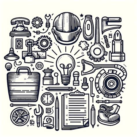 Labor Day Elements In White Background Premium Ai Generated Image