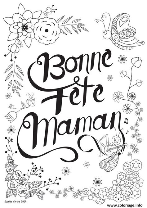 Coloriage Bonne Fete Des Meres Adulte Fleurs