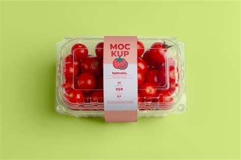 야채 포장용 투명 플라스틱 용기 프리미엄 Psd 파일