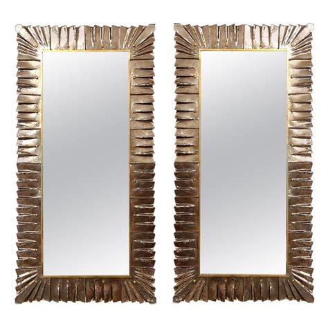 Pair Of Vintage Mirror In Murano Glass At 1stdibs