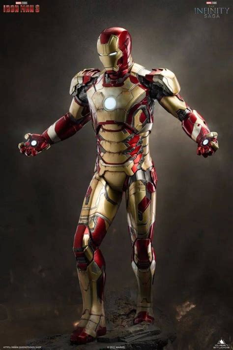Queen Studios Marvel《钢铁侠3》钢铁侠马克42 14 比例全身雕像 酷玩潮chao