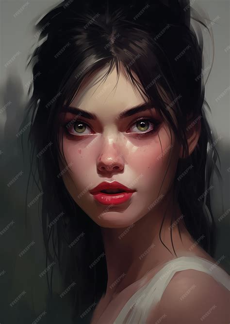 Premium Ai Image Woman Teary Face Red Lips Closeup Looks Young