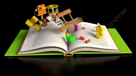 장난감이 들어있는 펼쳐진 책의 비디오 클립 개체와 3d 오픈 책 교육 개념 고화질 사진 사진 배경 일러스트 및 사진 무료 다운로드 Pngtree