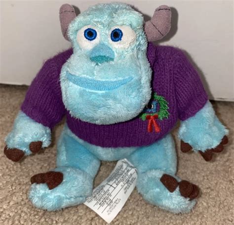 Disney Store Sully In Sweater Pixar Monster Inc Mini Bean Bag Plush 6