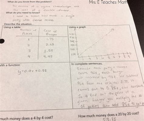 Mrs E Teaches Math Authentic Math Task Lesson Reflection Math Math
