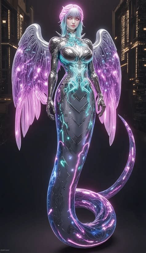 A Close Up Of A Woman In A Dress With Wings Seaart Ai