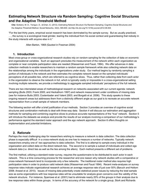 Pdf Estimating Network Structure Via Random Sampling Cognitive Social Structures And The