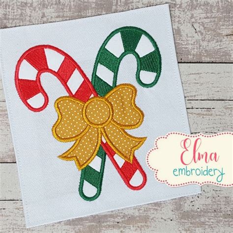Candy Cane Applique Etsy