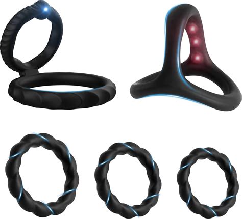 The New Pc5 Silicone Penis Ring Combination Set Soft