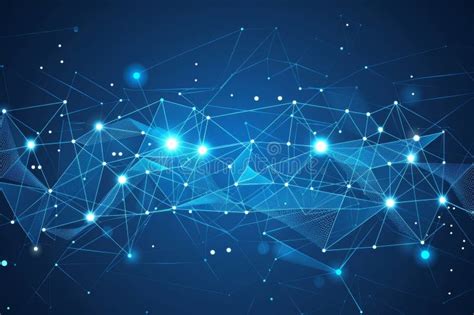 Vivid Blue Abstract Dots Interconnected Symbolizing Communication Concept For Relevance Stock