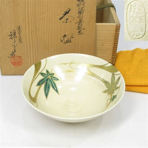 【目立った傷や汚れなし】【f2607】茶道具 京焼 清閑寺窯 杉田祥平 色絵仁清水に青楓画 平茶碗 夏茶碗 共箱 即決 送料無料の落札情報詳細