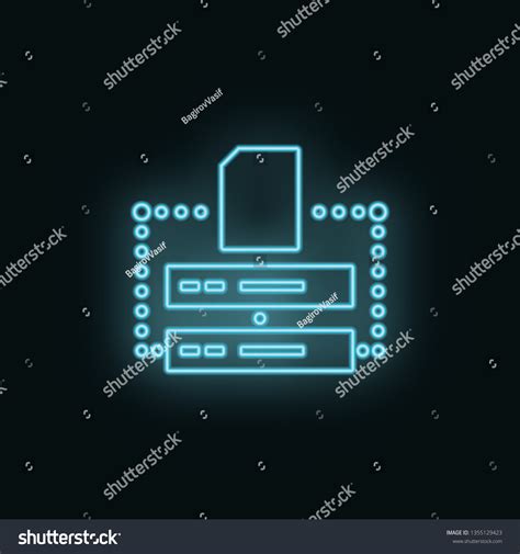 Database Folder Neon Icon Web Development Stock Vector Royalty Free 1355129423 Shutterstock