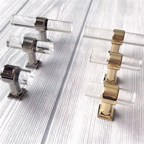 Acrylic Knob Drawer Pulls Cabinet Knobs Pulls Glass Look Etsy
