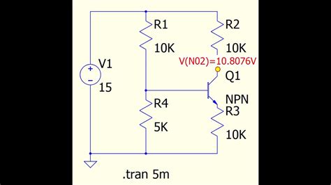 qspice time to simulate simple transistor circuit less than 1 min