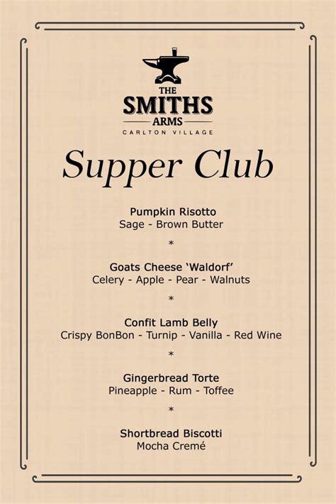 Supper Club The Smiths Arms Carlton