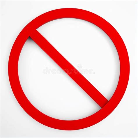 A Red Circle With A Diagonal Red Bar Through It Signifying A