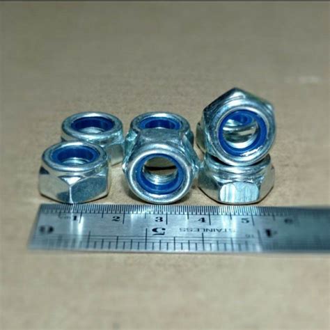 Mur Nylon M10 Lock Nut Putih Galvanis Kunci 17 Lazada Indonesia