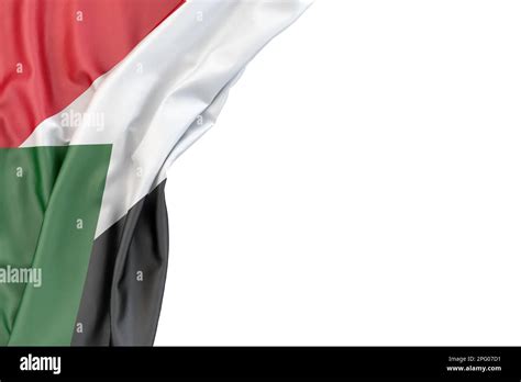 flag of sudan in the corner on white background 3d rendering isolated